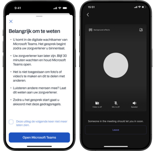 Videobellen in de Digizorg app - Erasmus MC